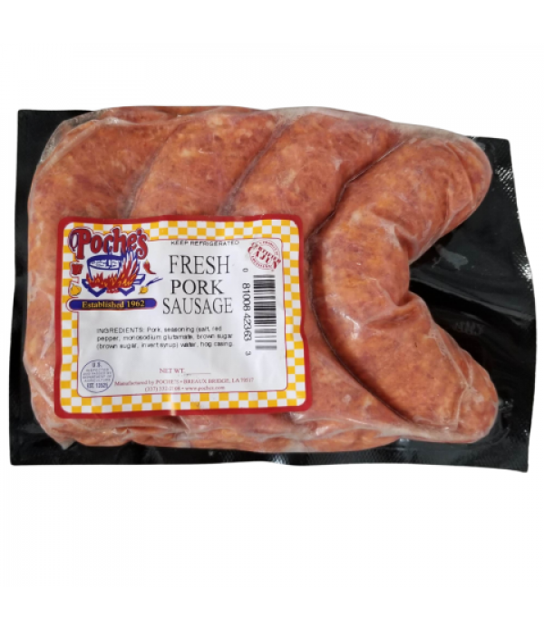 Sausage : Poches Fresh Pork Sausage 1lb 081008423633